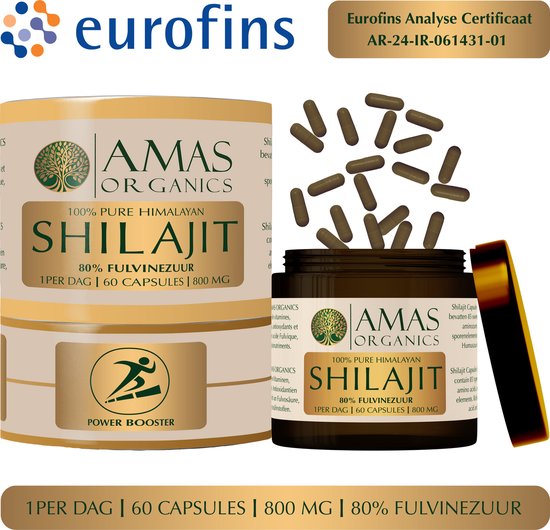 AMAS ORGANICS | 100% PURE HIMALAYAN SHILAJIT CAPSULES | ORGANIC & VEGAN | 60 CAPSULES... | bol