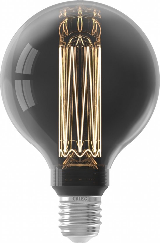 Calex Crown Series LED Lamp - E27 - G95 Lichtbron Titanium - 3.5W - Dimbaar | bol