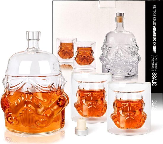 Whisky Karaf cadeauset 750 ml met 2 glazen voor mannen - Bourbon Single ...