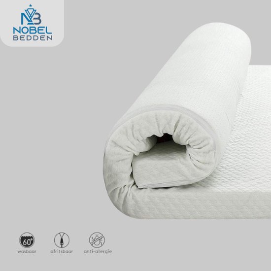 Topper Hybride Bamboe Hoes 140 x 200 x 7 Topdek matras Afritsbaar en ...