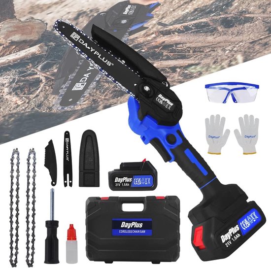 Draagbare Mini-Kettingzaag met Accu - Elektrische Handzaag voor Tuin en ...