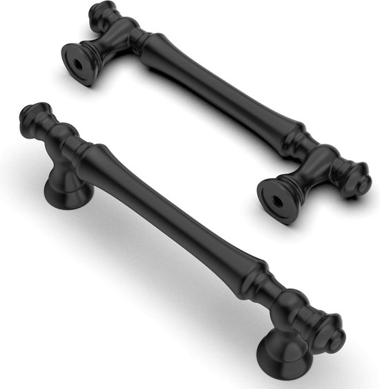 96 mm Mat Zwarte Deurgrepen - Zink Legering - Modern Meubelgrepen ...