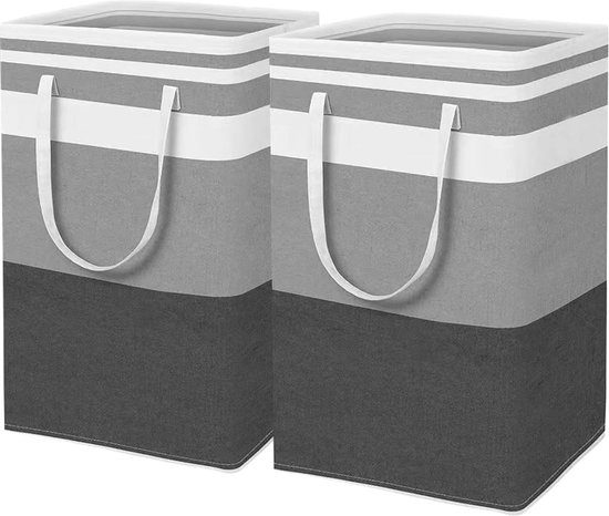 Wasmand Opvouwbare 2 stuks 75 liter opbergmand met versterkte handgrepen - vrijstaande... | bol