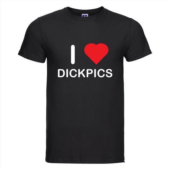 I LOVE DICKPICS T-shirt - 100% Katoen - Maat XS - Classic Fit - Zwart | bol