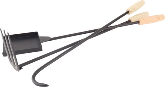 HIXA Haardset voor Houtkachel - 3-delig - Pook - Hark - Kolenschep ...