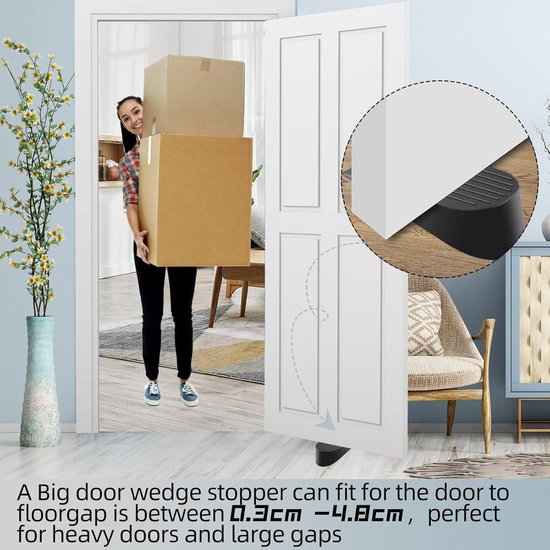 Extra grote rubberen deurstopper wig - 4 stuks - zware deurwig met ...