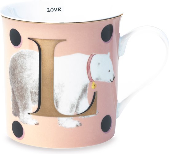 Yvonne Ellen London - Letter Mok L met IJsbeer - Binnenkant mok "Love ...