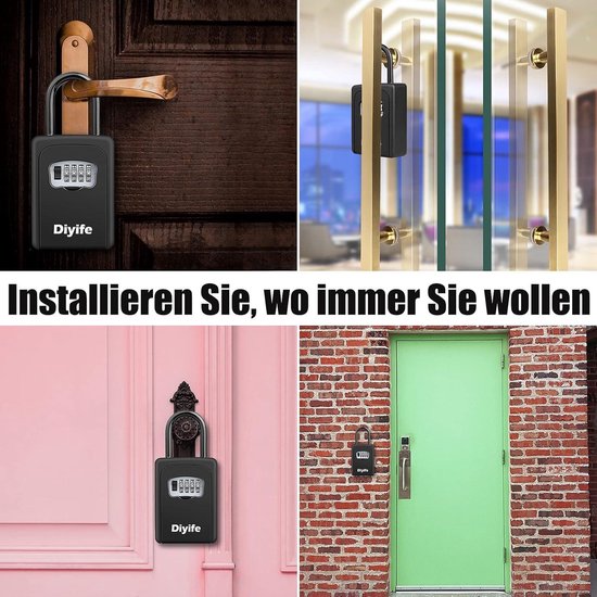 Sleutelkluis 4-Cijferige Cijfercode - Weerbestendig - Wandmontage ...