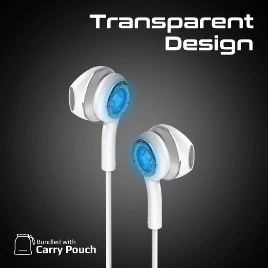 Promate Earphones with USB-C™ Connector, Transparent In-Ear USB-C™ HD ...