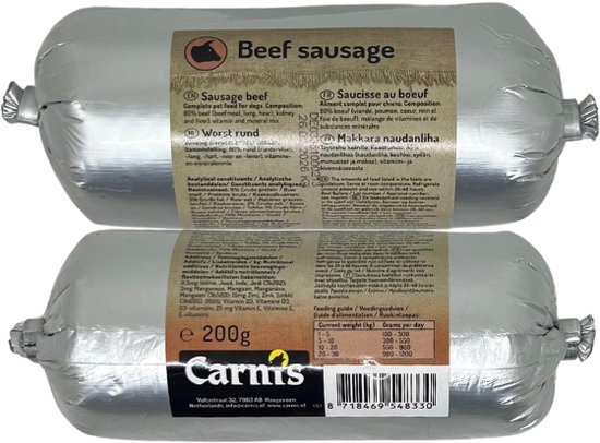 Carnis Gestoomde Vleesworst - 100% Rund - 200 gram | bol