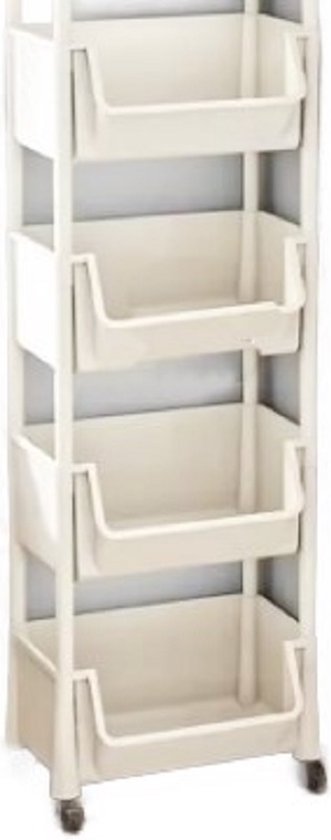 Trolley kast - trolly Kastje wit - keuken badkamer rek opbergplank met ...