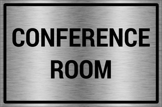 Conference room bord - brushed aluminium materiaal - 60 x 40 cm - grijs ...