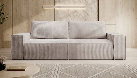 Bankstel Foster 3 - Beige - Ribstof | bol