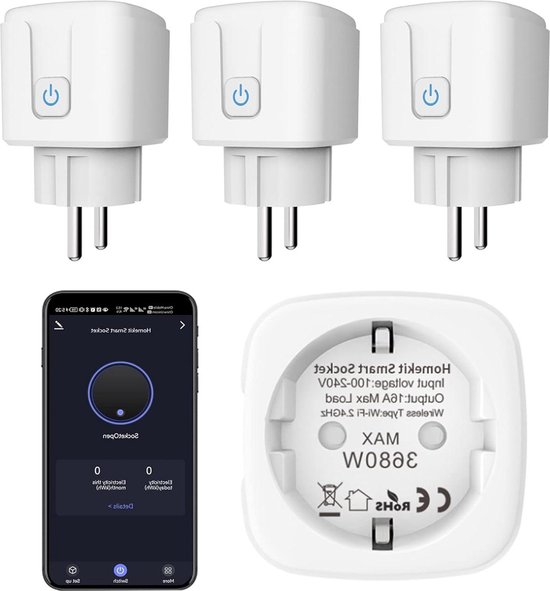 Smart Socket Compatible with Apple HomeKit Siri Alexa Google Assistant ...