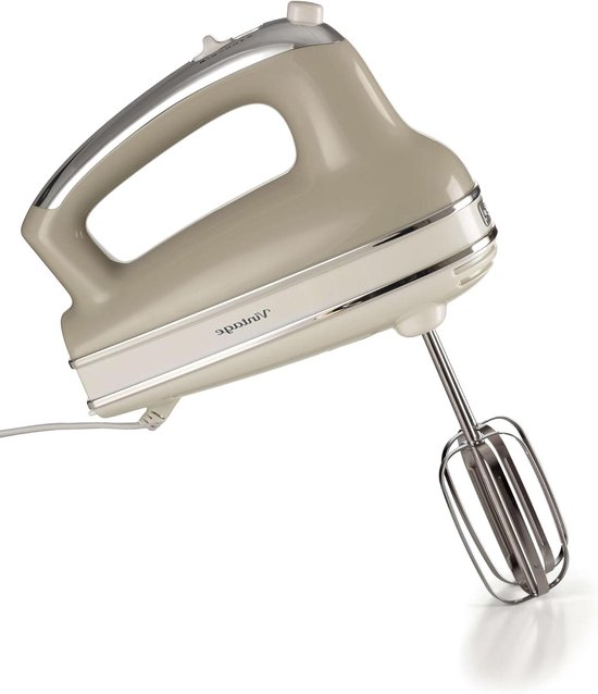Vintage Hand Mixer 450 W 5 Speeds Turbo Function 2 Whisks Beige - Retro ...