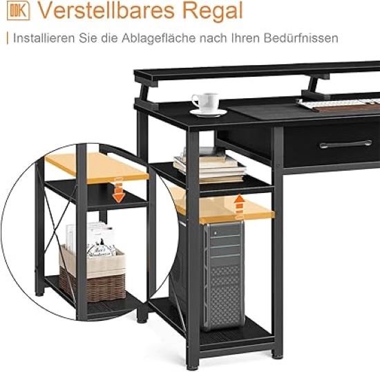 computertafel- 2 laden-120 x 50 x 87 cm-monitorstandaard-bureautafel ...