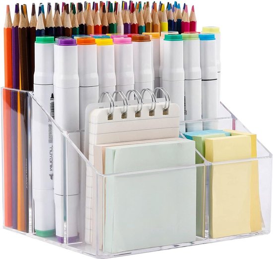 Pennenhouder transparant bureau-organizer voor school en ...