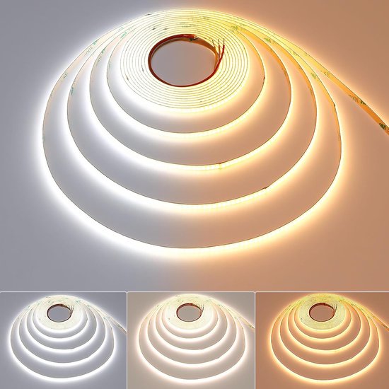LED Strip 24 V COB Dimbaar CCT 6500 K-2700 K Smal 5 mm Breed ...