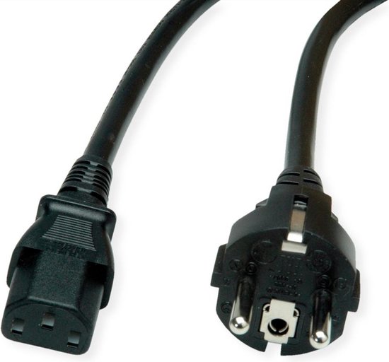 VALUE 19.99.1024 electriciteitssnoer Zwart 1,8 m Netstekker type E+F ...