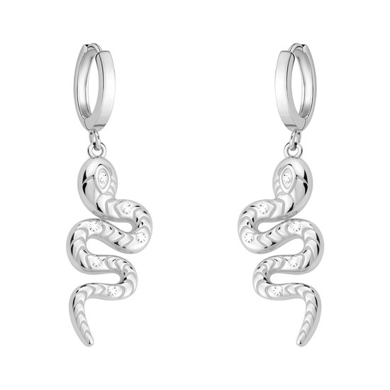 Sofia Milani - Dames Oorbellen 925 Zilver - Slang Oorhangers | bol