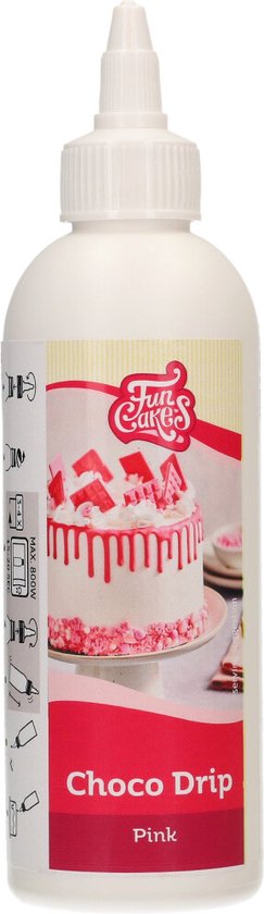 FunCakes Choco Drip - Roze - 180g - Chocolade Taartdecoratie | bol