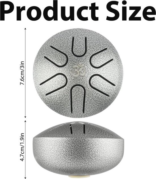 Mini Stalen Tongtrommel – 3 Inch 6 Noten | Handpan voor Meditatie, Yoga ...