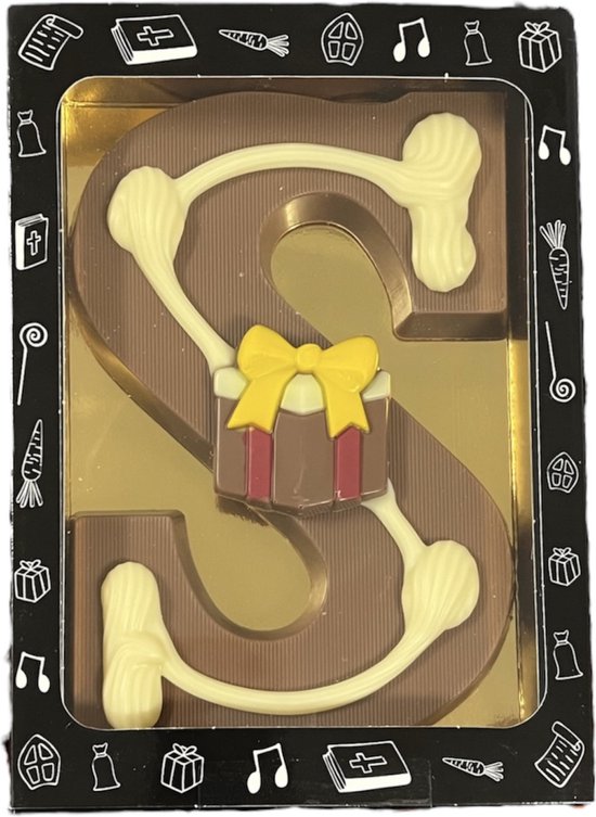 Gedecoreerde Chocoladeletter Melk - 240 Gram - S van Sint - Chocolade ...