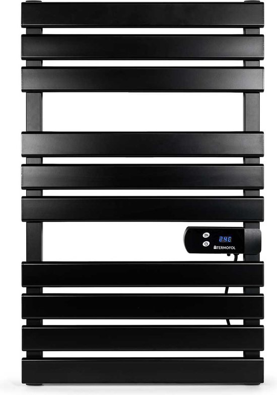 TL-Elektrische badkamer radiator 500Watt zwart met ingebouwde ...