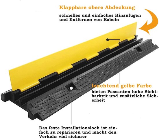 Kabelbrug met 2 Kanalen - 100 x 25 x 5 cm - Kabelbescherming voor ...