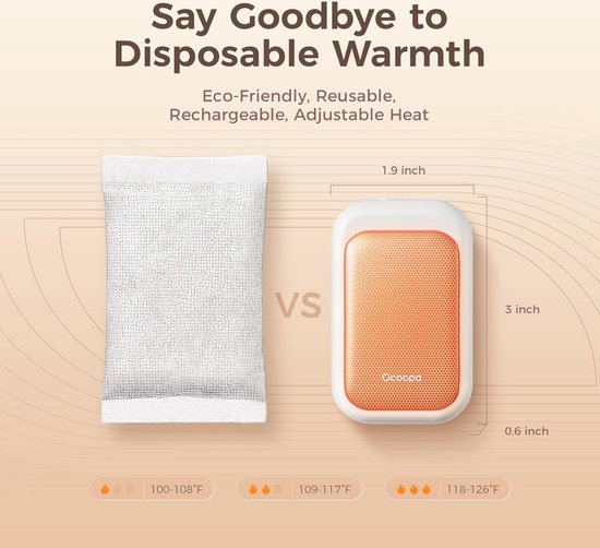 Oplaadbare Magnetische Handwarmers - 5000 mAh, 3 Warmteniveaus voor Buitensporten | bol