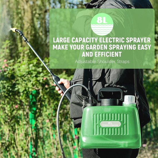 Elektrische Drukspuit 8L - Oplaadbare Tuinsproeier met Verstelbare ...