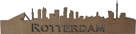 Houten Skyline Rotterdam – Wanddecoratie/Muurdecoratie 38x10 cm ...