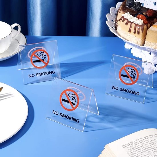 Niet roken tafelstandaard - opschrift No Smoking en Verbodsteken - Set ...