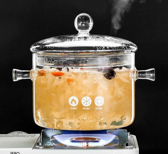 15l transparante glazen kookpot met deksel - hittebestendige soeppan ...