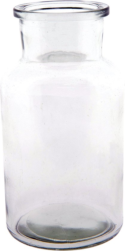 HAES DECO - Vaas Ø 6x13 cm Glas Glazen Vaas Decoratie Vaas | bol