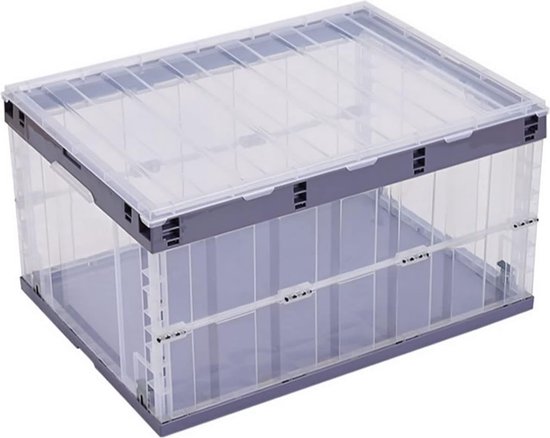 JGS® - Ruime en Opvouwbare Opbergboxen, Stapelbaar met Deksel, 3x55 ...