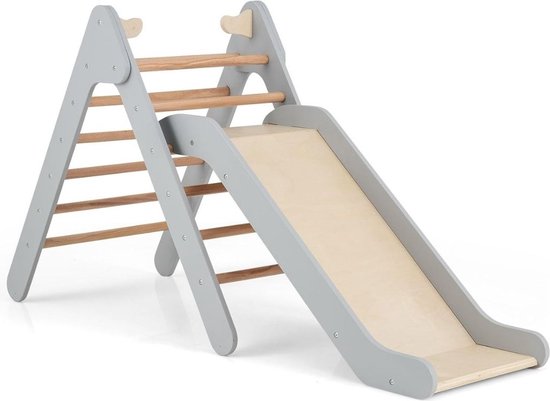 Klimdriehoek - Houten Klimrek – Klimboog voor Binnen - Met Ladder en ...