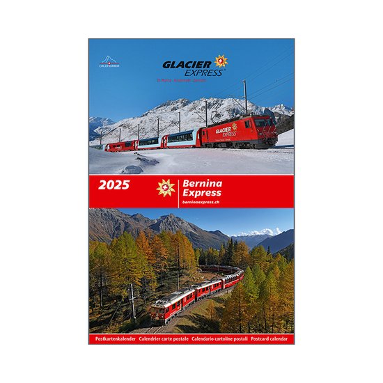 Calendaria - Wandkalender - Glacier-Express/Bernina-Express 2025 (A5 ...