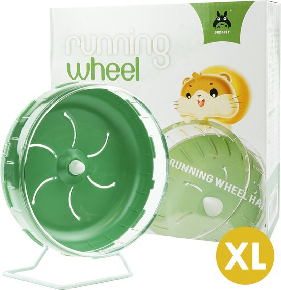 Ainy - Silent spinner hamsterwiel XL Groen ø 21cm - geluidloos en groot looprad,... | bol
