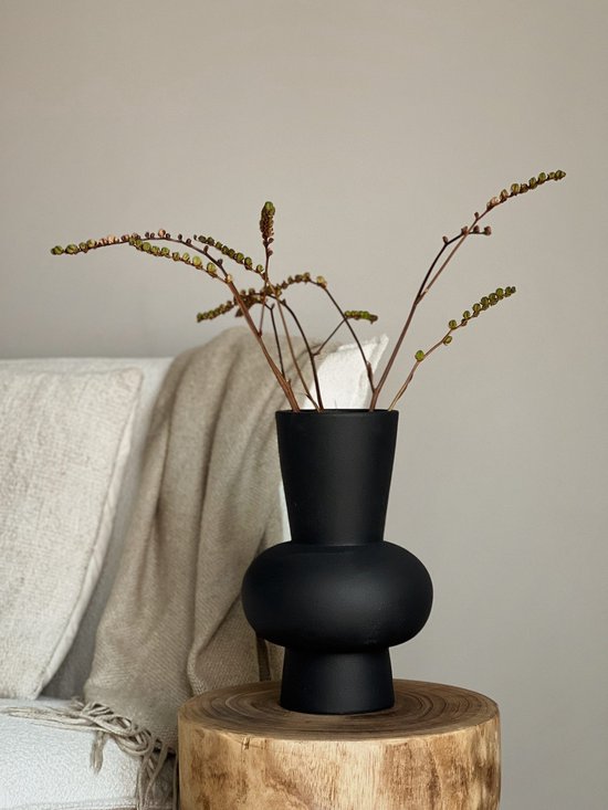 Indore Home - Vaas Ann - XL - Zwarte Vaas - Bloemenvaas - Woonkamer ...