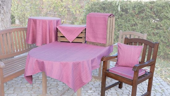 Weatherproof Outdoor Table Linen - 145 cm Round Old Pink - Indoor and ...