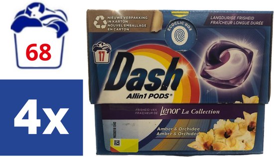 Dash All in 1 Pods - Amber & Orchidee - Waspods - 4 x 17 Wasbeurten ...