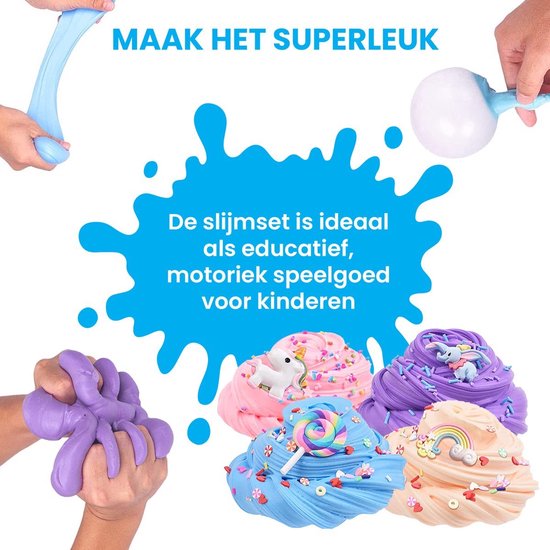 Somstyle Fluffy Slijm Set 18x 50ml - Fluffy Slime Kit - Motoriek ...