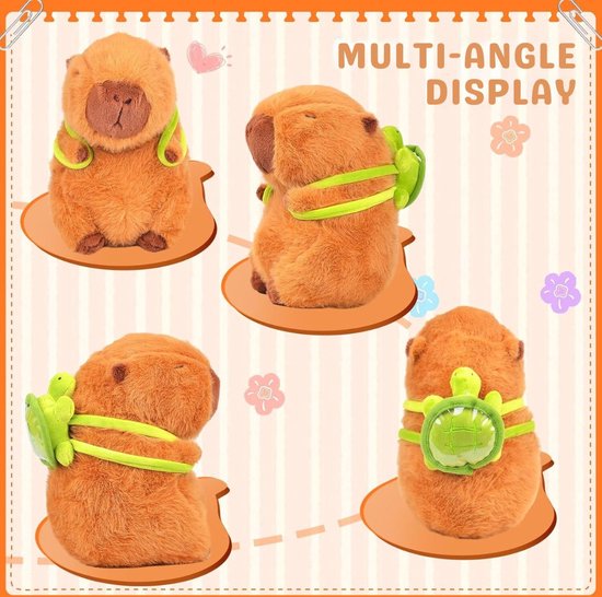 Capybara met Rugzak Pluche Knuffel 23 cm - Grote Capibara Rugtas ...