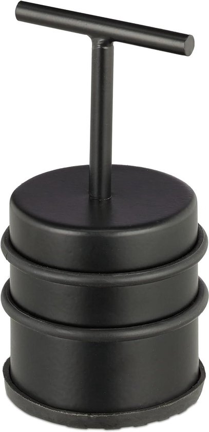 Deurstopper hoog rond ∅7 cm zwart voor ramen & deuren met rvs ...