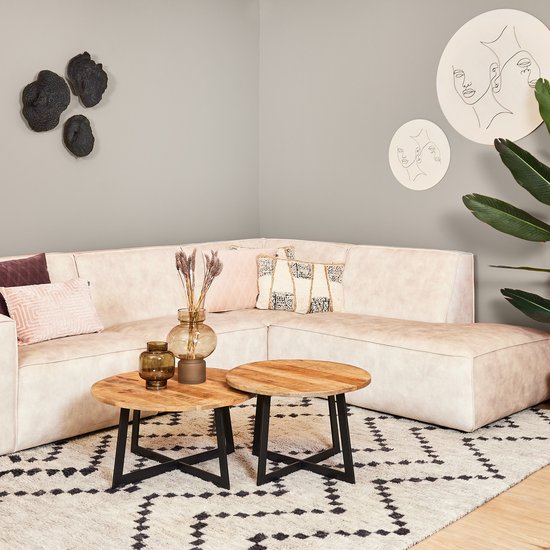 HUUS Salontafels Salontafel Austin | 70 cm | Set van 2 - Mangohout ...