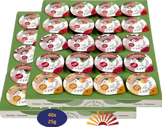 Gourmet confituur assortiment - individuele porties jam 4 smaken - 40 ...