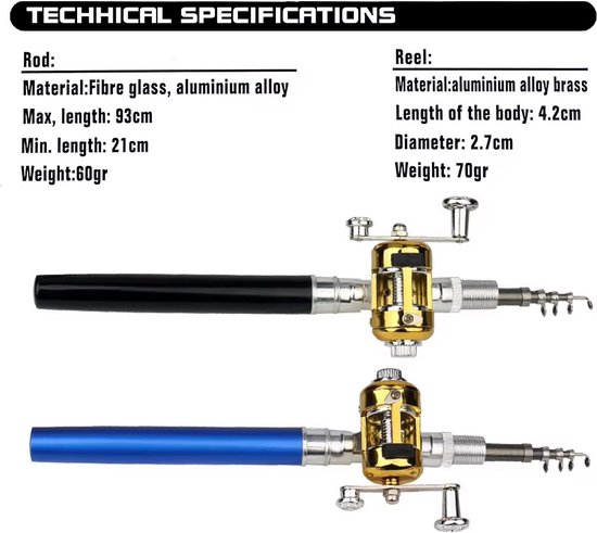 MINI Vishengel Zakformaat - Hengel - Vissen - Super Klein - Werphengel ...