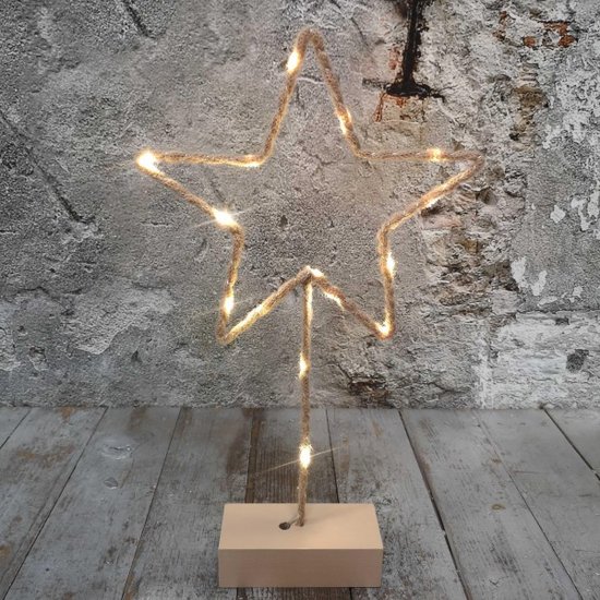 Swiet Home Mato Jute Ster Led verlicht 26x6x46 | bol