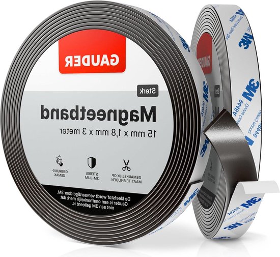 Bande magnétique forte auto-adhésive - 3 mètres de longueur de bande ...
